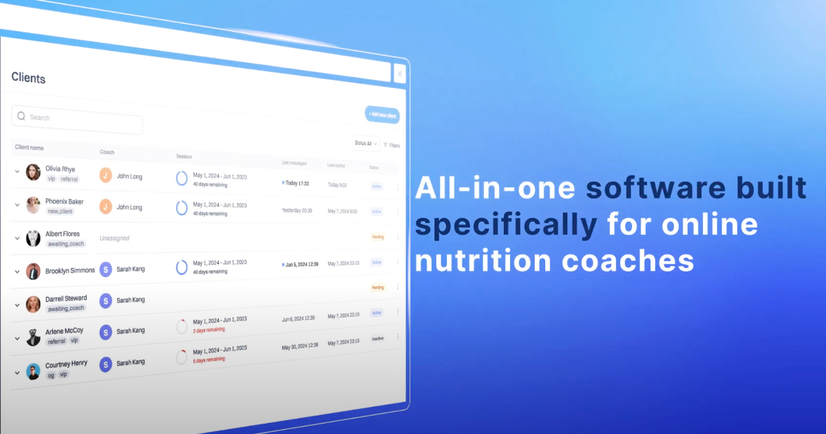 Coach OS - Streamline and scale your nutrition coaching business.